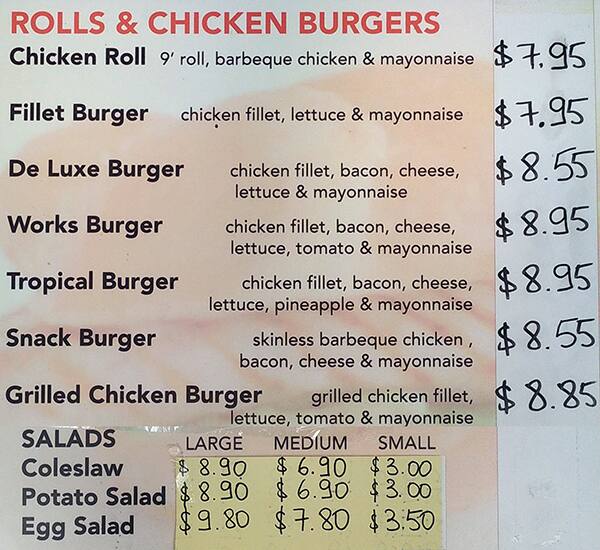 Menu at Metro Chicken fast food, Holland Park