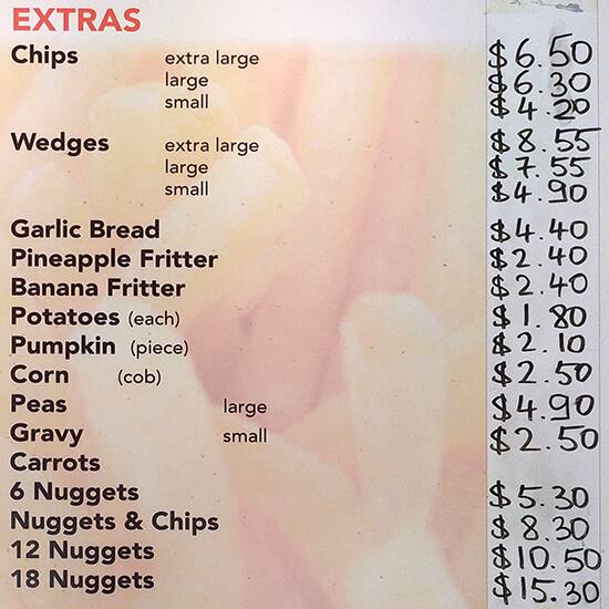 Menu at Metro Chicken fast food, Holland Park