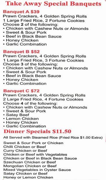Menu at Mullaloo Chinese Restaurant, Mullaloo