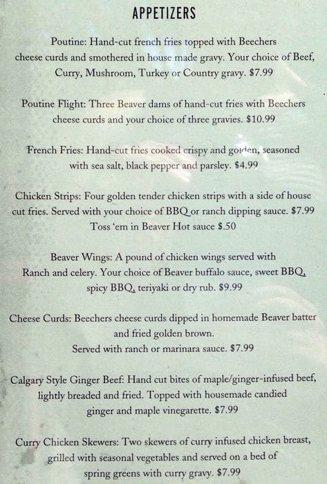 Menu at The Angry Beaver pub & bar, Seattle