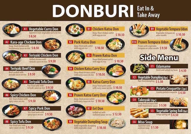 Donburi Menu, Menu for Donburi, Elsternwick, Melbourne - Urbanspoon/Zomato
