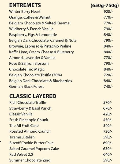 Menu at Divine Bakery Dessert Bar Cafe, New Delhi