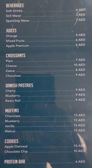 Menu of BFL Cafe, Motor City, Dubai