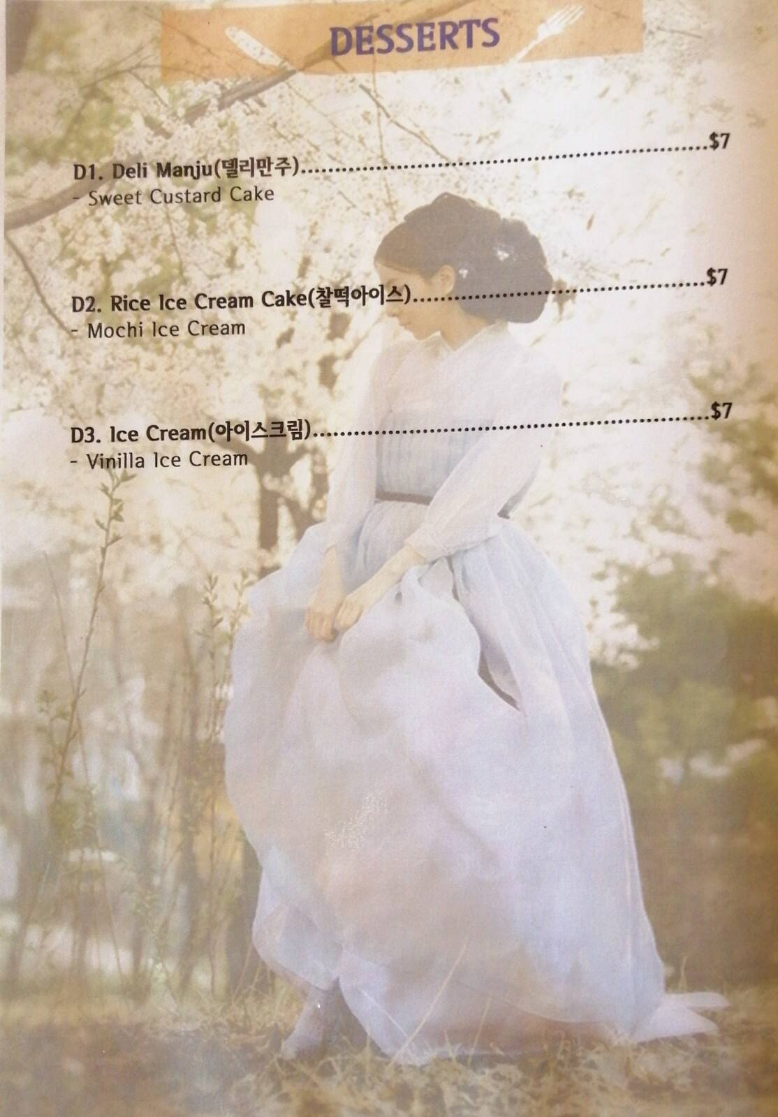 Menu at Han River Korean Restaurant, Lower Hutt