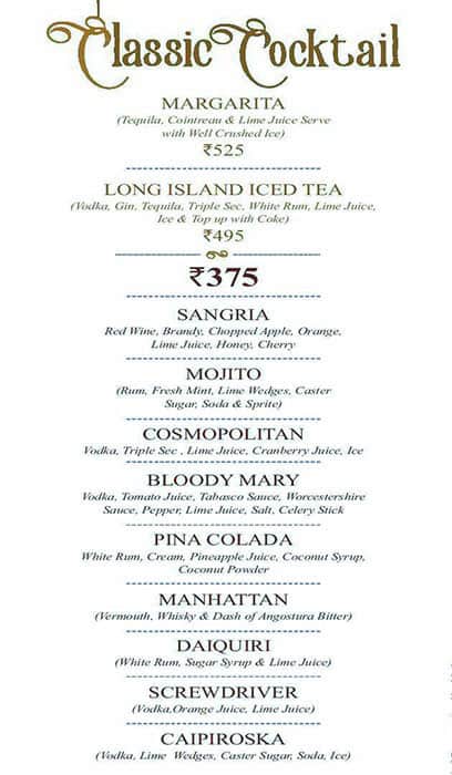 Menu at TurQue - Sayaji, Pune, Pune