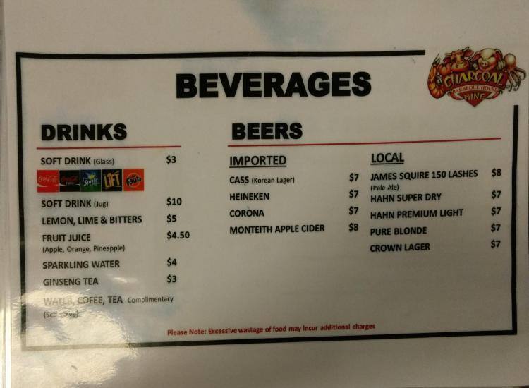 Menu at Marinades BBQ at Mine, North Parramatta