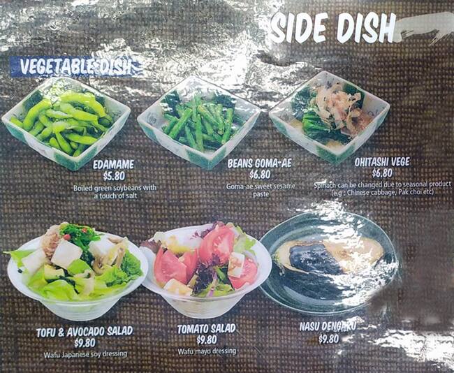 Menu at Masuya Suisan restaurant, Haymarket