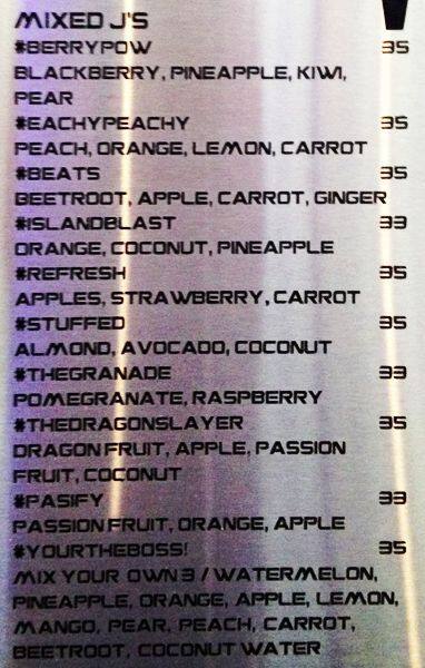 Menu at Kaffeine Projekt cafe, Dubai