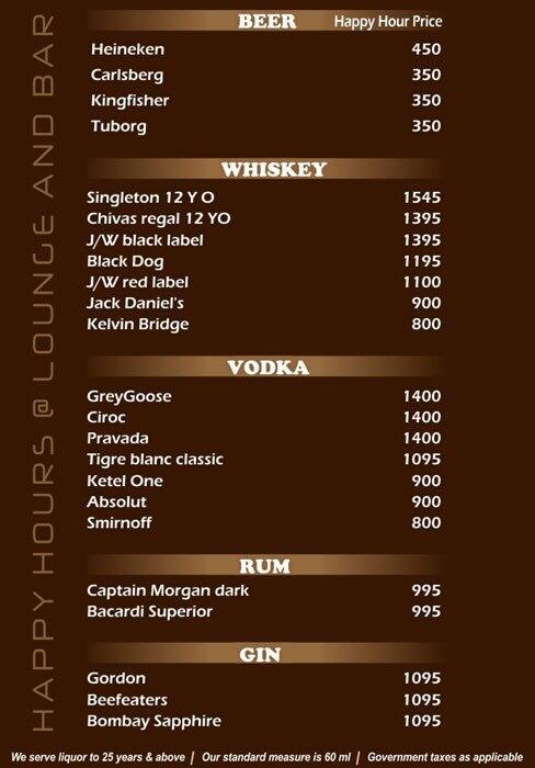 Lounge & Bar - Eros Hotel Menu - Zomato
