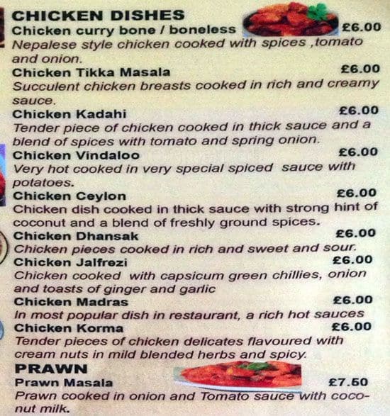 Menu at Danfe restaurant, London