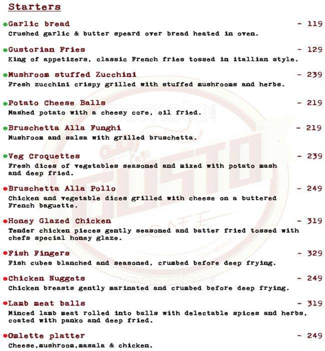 Gusto Cafe Menu, Menu for Gusto Cafe, Nungambakkam, Chennai - Zomato