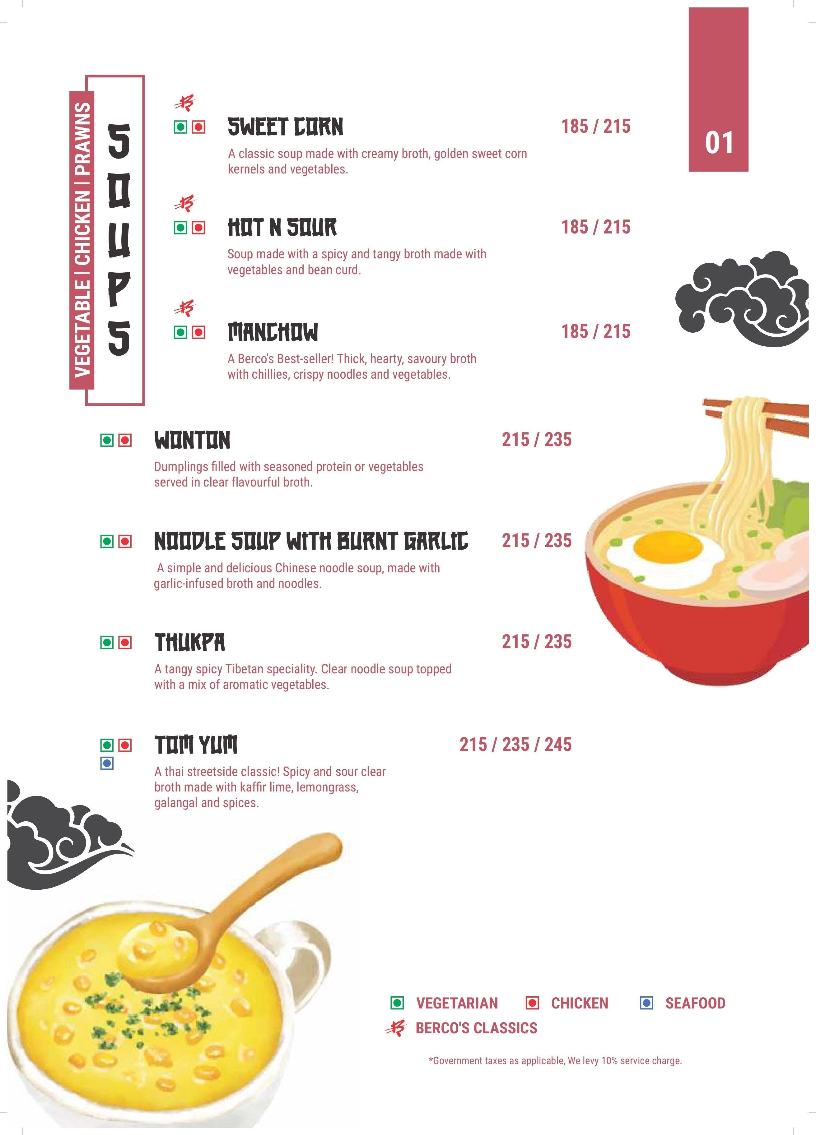 Menu of Berco's - If You Love Chinese, Greater Kailash 1 (GK1), New Delhi