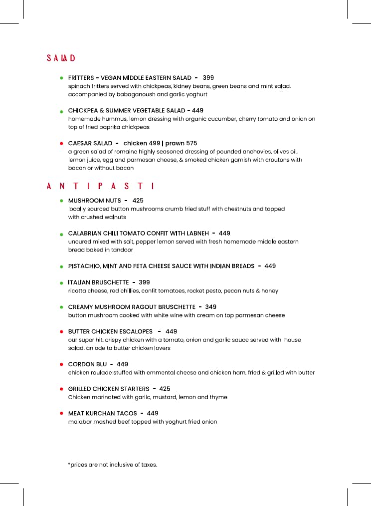 Menu of Asvah 24, Neelangarai, Chennai