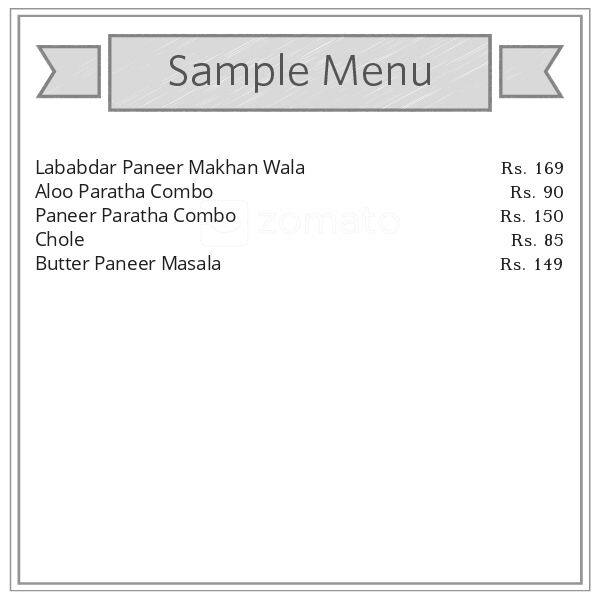 Menu of The Paratha Company, Raja Park, Jaipur