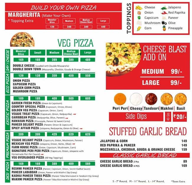 Chicago's pizza menu store