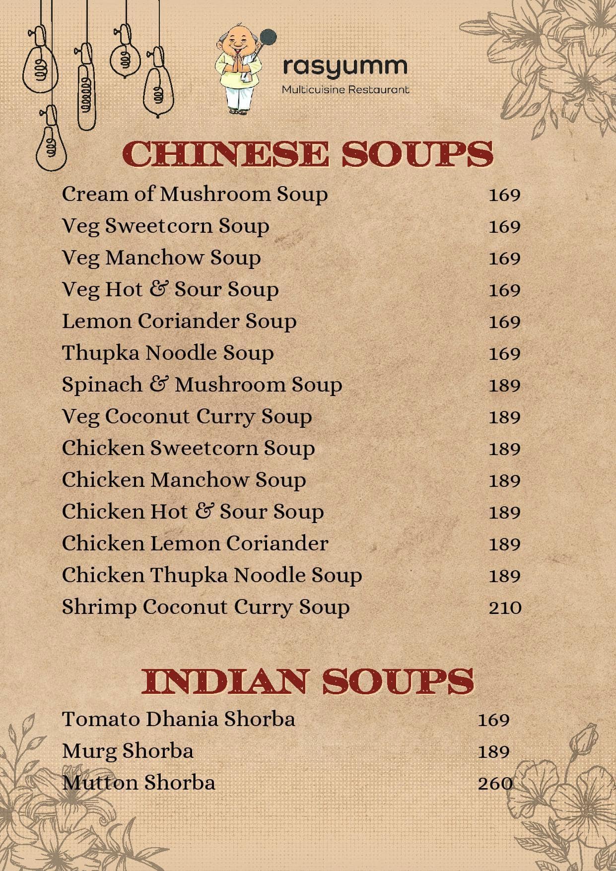 Menu of Rasyumm Multicuisine Veg & Non Veg, Hitech City, Hyderabad