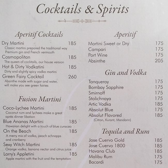 Menu at Lorenzo's Way restaurant, Makati, Greenbelt