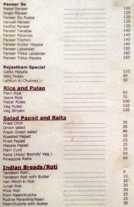 Menu at Jaipur18 Sweets and Restaurant, Jaipur, 299
