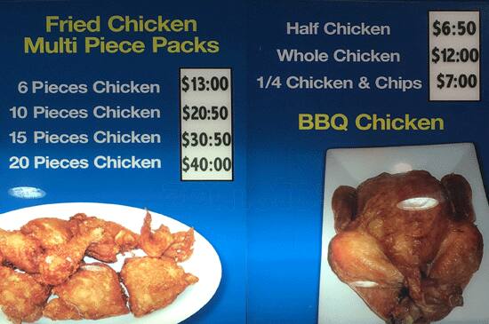 Menu at Poulets Chicken Express Fine Dining Restaurant Katoomba, Katoomba