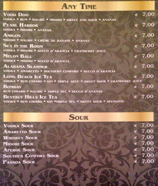 Menu da Batik pub & bar, Milano, Viale Umbria 64