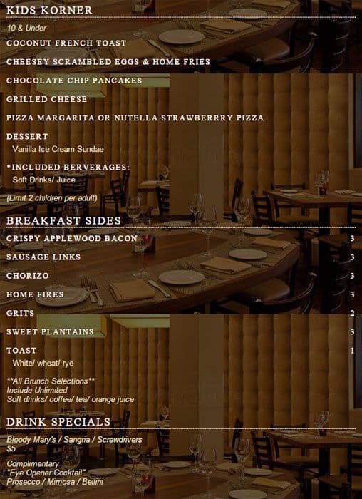 Menu at Pine Bar & Grill, New Rochelle