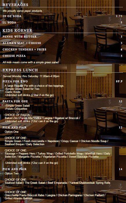 Menu at Pine Bar & Grill, New Rochelle