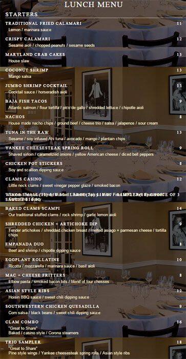 Menu at Pine Bar & Grill, New Rochelle