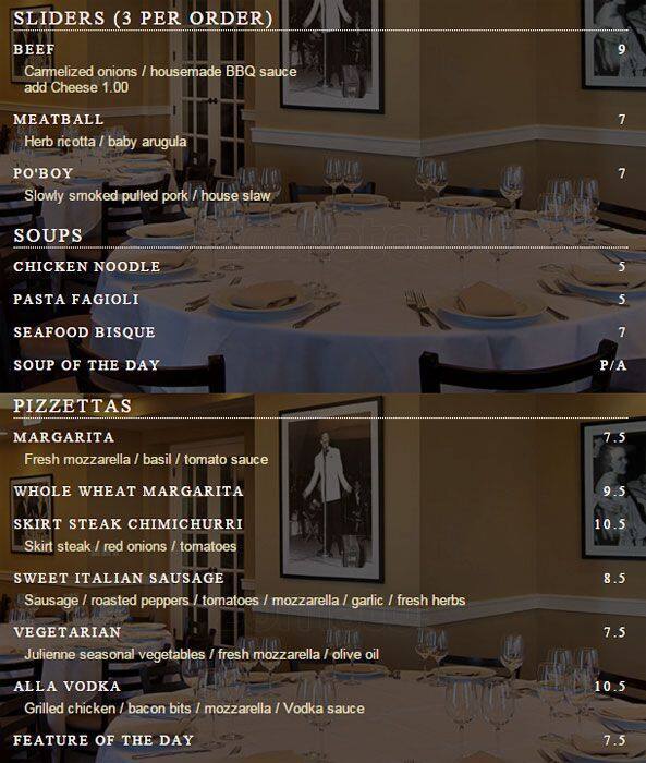 Menu at Pine Bar & Grill, New Rochelle