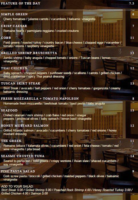 Menu at Pine Bar & Grill, New Rochelle