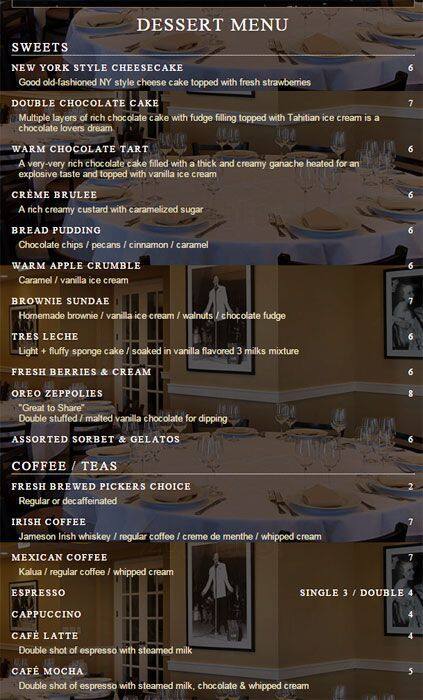 Menu at Pine Bar & Grill, New Rochelle