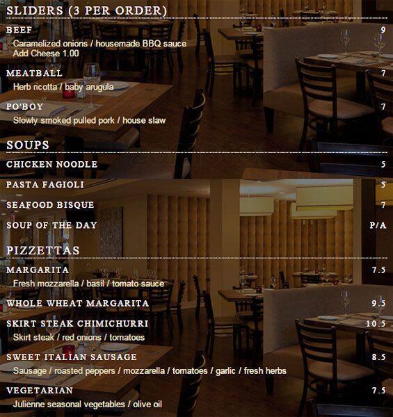 Menu at Pine Bar & Grill, New Rochelle