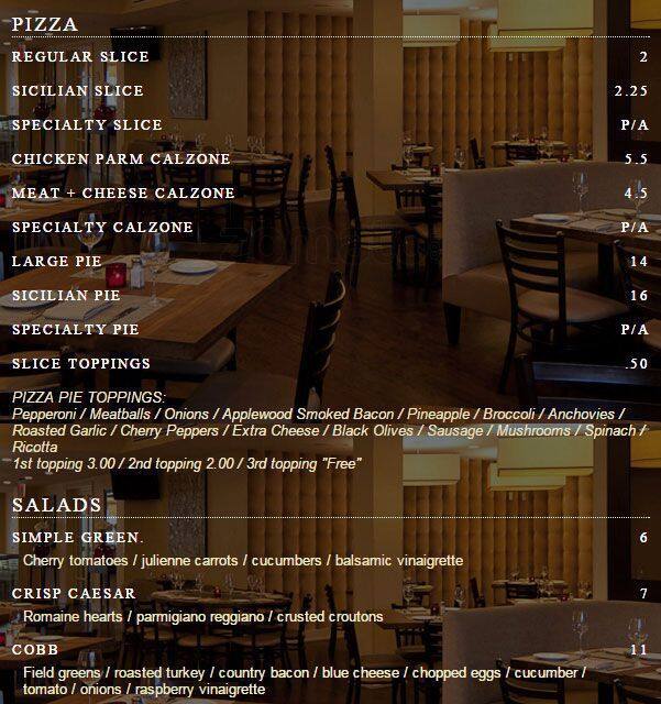 Menu at Pine Bar & Grill, New Rochelle