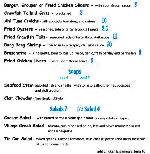 Menu at Tin Can Fish House & Oyster pub & bar, Sandy Springs