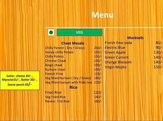 Menu at Food Junction, Jaipur, VQ5G+5G7