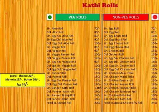 Menu at Food Junction, Jaipur, VQ5G+5G7