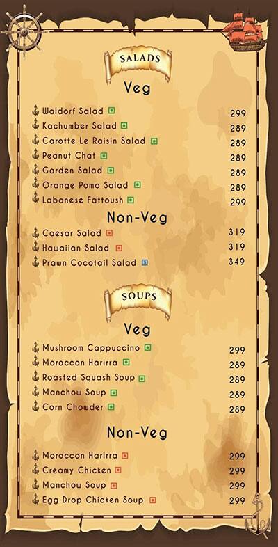 Menu of Pirates Resto Bar, Peelamedu, Coimbatore