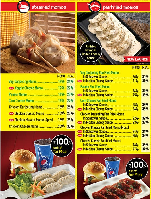 Wow momos menu store