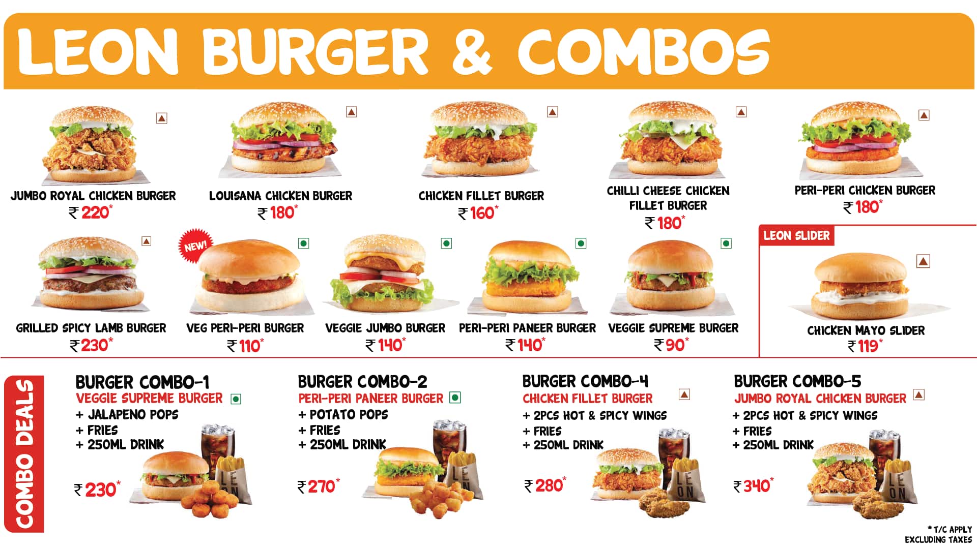 Menu at Leon's Burgers & Wings - Whitefield, Bengaluru, 205