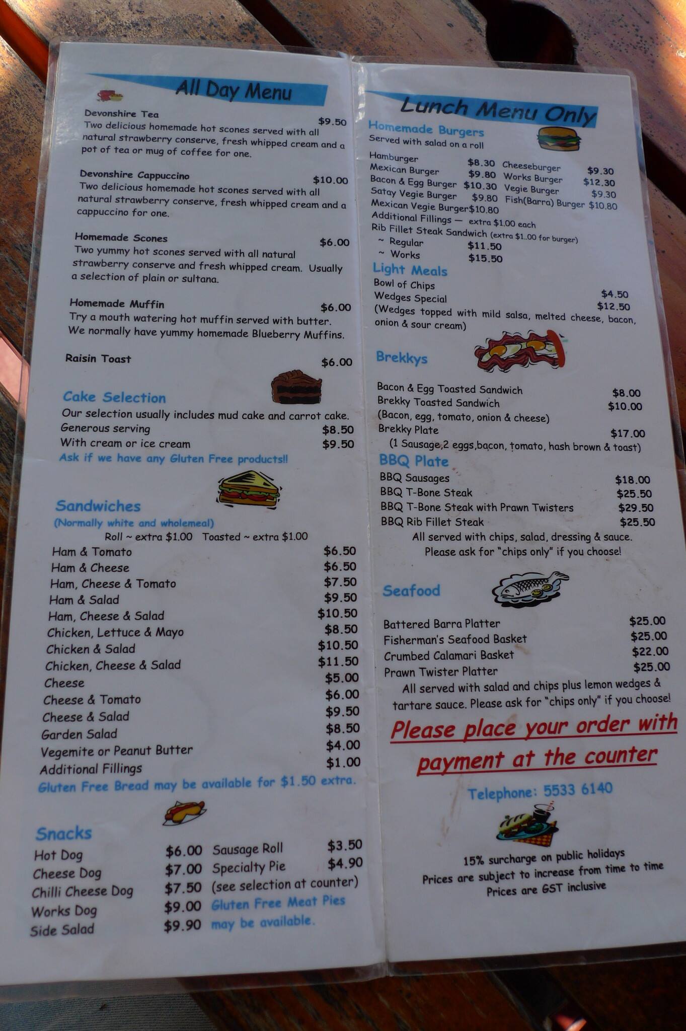 Menu at Natural Arch Cafe Restaurant, Natural Bridge, Nerang ...