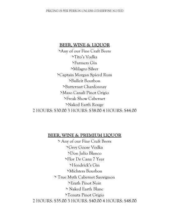 Menu at Boca pub & bar, Winter Park