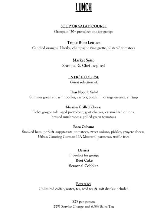 Menu at Boca pub & bar, Winter Park