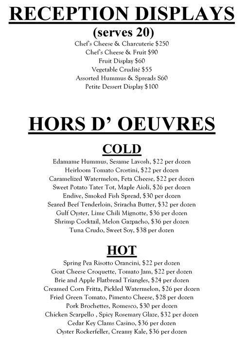 Menu at Boca pub & bar, Winter Park