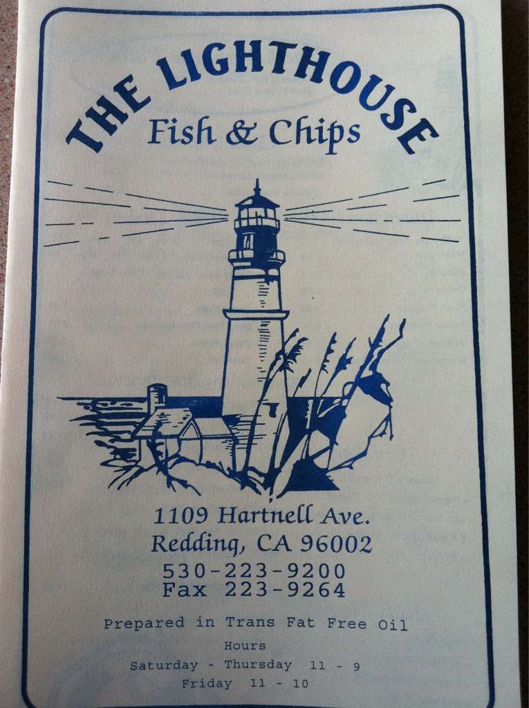Menu at The Lighthouse restaurant, Redding