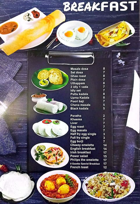 Menu of IL Gazebo, Business Bay, Dubai