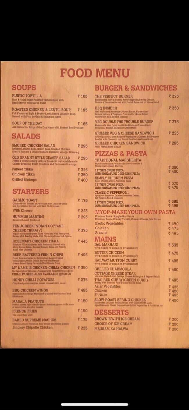 Menu at Neros - Bar & Eatery, Chandigarh