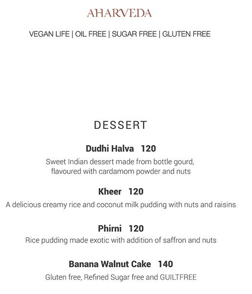 Menu at Beyond Vegan By Aharveda, Mumbai