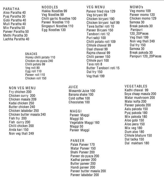 Menu of Kesar Foods, Knowledge Park, Greater Noida