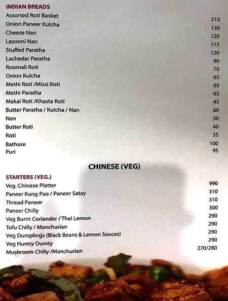 Menu at Gokul Anand, Mumbai