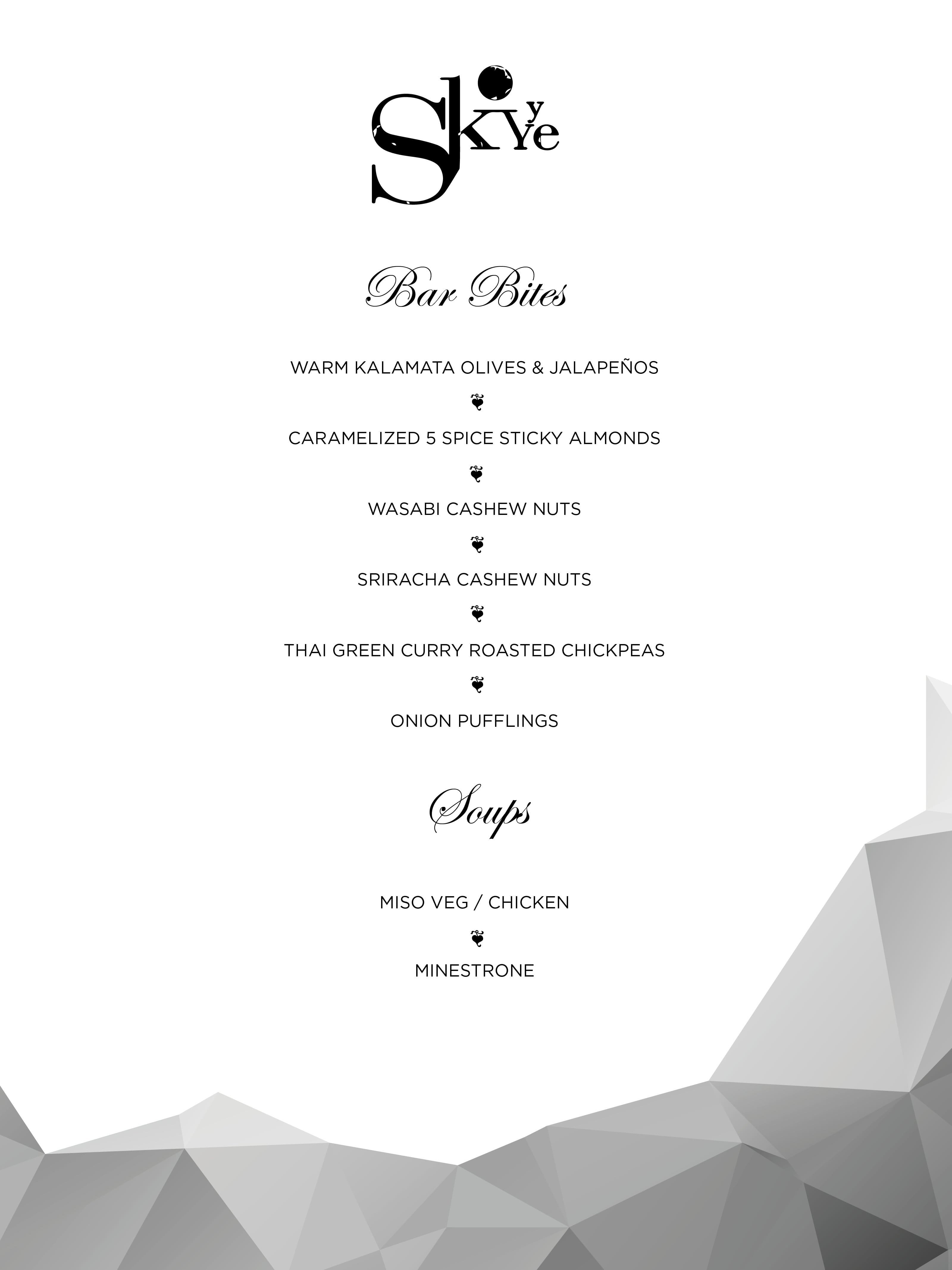 Skyye Menu, Menu for Skyye, Lavelle Road, Bangalore - Zomato