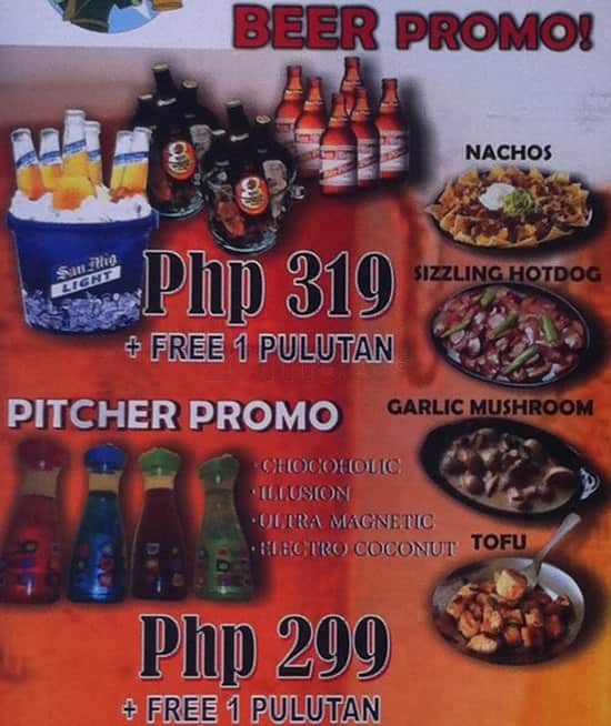 Menu at Foxhole Bar And Grill, Mandaluyong